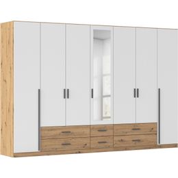 Kleiderschrank Rauch "Schrank Garderobe Ankleide GAMMA Breiten 91/136/181/226/271/315/360 cm", eiche artisan, alpinwei&szlig;, griffstangen graumetallic, B:315cm H:210cm T:54cm, Holzwerkstoff, Schr&auml;nke, Kleiderschrank, verschiedene Griff-Varianten, mit Spiegel TOPSELLER MADE IN GERMANY