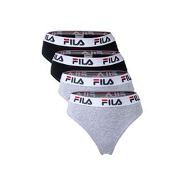 String Fila "String 4er Pack", Damen, Gr. XS, schwarz (schwarz, grau), Obermaterial: 95% Baumwolle CO. 5% Elasthan EL., Unterhosen String