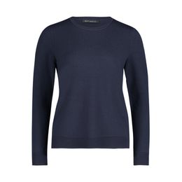 Rundhalspullover Betty Barclay "Basic-Strickpullover mit Rundhalsausschnitt", Damen, Gr. 38, blau (dunkelblau), Obermaterial: 55% Viskose CV. 30% Polyester PES. 15% Polyamid PA., Pullover Rundhalspullover