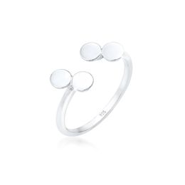Silberring Elli "Ring Kreis PL&auml;ttchen Look Offen Verstellbar 925 Sterling Silber", silber, Fingerringe, Damen, Silber 925 (Sterlingsilber), Silberring
