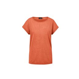 Kurzarmshirt GOLDNER "Shirt in Leinenoptik", Damen, Gr. 46, orange (mandarine), Obermaterial: 80% Polyester PES. 20% Viskose CV., figurumspielend, Sonstiges, Shirts Kurzarmshirt, U-Boot-Ausschnitt