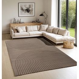 Teppich the carpet "Elisa", braun, B:240cm H:12mm L:340cm, Polyester, Polypropylen, Teppiche, Teppich, moderner Wohnzimmer Teppich, hohe Flordichte und angenehm weich
