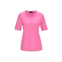 Langarm-Poloshirt GOLDNER "Basic Baumwollshirt mit kurzem Arm", Damen, Gr. 50, rosa (pink), Obermaterial: 100% Baumwolle CO., normal, Sonstiges, Shirts Langarm-Poloshirt, Ohne