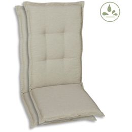 Sesselauflage GO-DE, beige, B:50cm H:108cm, Bezug: 100% Polyester, Polsterauflagen, Sesselauflage, mittel, wasserabweisend