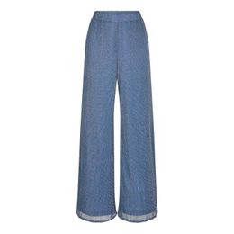 Schlupfhose GOLDNER "Palazzo-Hose VERA aus Glanz-Plissee", Damen, Gr. 52, N-Gr, blau, Obermaterial: 100% Polyester COOLMAX PES(Coolmax)., Hosen Schlupfhose