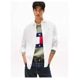 Tommy Hilfiger Langarmhemd TOMMY JEANS "TJM POPLIN", Herren, Gr. L, N-Gr, beige (ecru), Web, Obermaterial: 100% Baumwolle, regular fit, 1-Knopf-Manschette, Hemden, Regular fit, Kentkragen