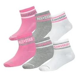 Sportsocken Converse "CHN BASIC WORDMARK QTR 6PK", M&auml;dchen, Gr. 35/37,5 (9), rosa (Converse pink), Obermaterial: 97% Polyester, 3% Elasthan, Socken Sportsocken, f&uuml;r Kinder und Jugendliche, mit Elasthan-Anteil