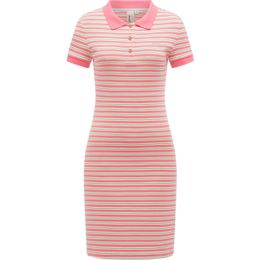A-Linien-Kleid Ragwear "A-Linien-Kleid Colaro Stripes Dress YOUMODO", Damen, Gr. L, N-Gr, pink, Obermaterial: 95% Baumwolle CO. 5% Elasthan EL., Kleider A-Linien-Kleid