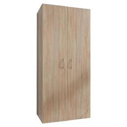 Xora Mehrzweckschrank, Eiche, Holzwerkstoff, 70x185x40 cm, Made in Germany, Waschk&uuml;che, Mehrzweckschr&auml;nke