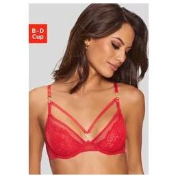 B&uuml;gel-BH JETTE, Damen, Gr. 75, Cup B, rot, Spitze, Obermaterial: 90% Polyamid, 10% Elasthan, BHs B&uuml;gel-BH, mit aufregenden Ring- und B&auml;nderdetails, sexy Dessous, Reizw&auml;sche