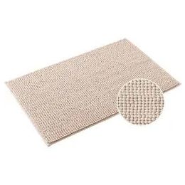 Badematte OTTO HOME "Vanessa Chenille, Badvorleger, Badezimmer Teppich, Duschvorleger" Gr. 3, beige (creme), H:15mm, Polyester, Badematten, Badematte, Uni Farben, besonders weich