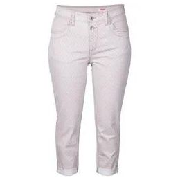 7/8-Jeans STOOKER WOMEN "LIMA Boyfriend Fit Capri", Damen, Gr. 38, L&auml;nge 21, beige (nature minimal aop), Twill, 82% Baumwolle, 17% Polyester, 1% Elasthan, l&auml;ssig geschnitten 7/8-L&auml;nge, Jeans, Boyfriend Fit Casual Twill Capri Hose f&uuml;r Damen