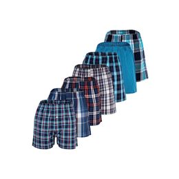 Webboxer YOURBASICS "Web-Boxershorts 7er Pack", Jungen, Gr. 188, bunt (mix3), Obermaterial: 100% Baumwolle CO., Unterhosen Webboxer