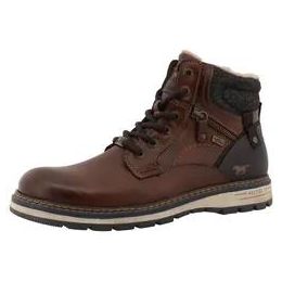 Winterboots Mustang SHOES "Mariko", Herren, Gr. 44, cognac, Lederimitat, Textil, used, Basic, Schuhe Winterboots, Workerboots, Schn&uuml;rboots mit TEX-Ausstattung