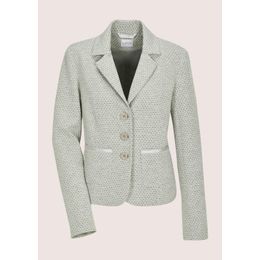 Madeleine Mode Jackenblazer MADELEINE "Jerseyblazer Kurzblazer mit Wabenmuster", Damen, Gr. 38, grau (silbergrau, wollwei&szlig;), Obermaterial: 65% Polyester PES. 30% Viskose CV. 5% Elasthan EL., Modern, schmal, Blazer Jackenblazer, Strukturjersey