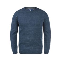 Strickfleece-Pullover Blend "Strickpullover BHAdrian", Herren, Gr. L, blau (schwarz denim), Obermaterial: 100% Baumwolle CO., Pullover Strickfleece-Pullover
