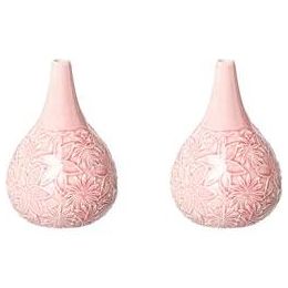 Tischvase CREATIV HOME "BLOOMING", rosa, H:18,5cm &Oslash;:12,5cm, Porzellan, Vasen, Vase mit Bl&uuml;tendesign, aus Porzellan
