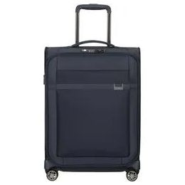 Weichgep&auml;ck-Trolley Samsonite "AIREA, verschiedene Gr&ouml;&szlig;en und Farben", Gr. B/H/T: 40cm x 55cm x 20cm 41 l, blau (dunkelblau), Nylon, unifarben, Koffer, mit Volumenerweiterung, mit mehreren Tragegriffen, mit Fronttasche