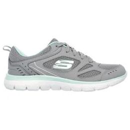 Sneaker Skechers "SUMMITS-SUITED", Damen, Gr. 39, grau, mintfarben, Leder, Mesh, Schuhe Sneaker, Freizeitschuh, Trainingsschuh, Schn&uuml;rschuh mit weicher Polsterung, Topseller