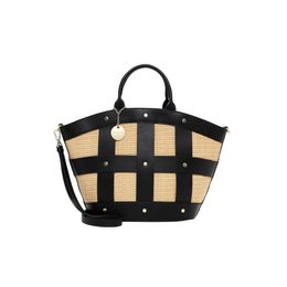 Shopper Tamaris "Shopper TAS Kirsti", Damen, Gr. B/H/T: 47cm x 29cm x 14,5cm 0, schwarz (schwarz 100), Polyurethan, Taschen Shopper