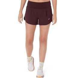 Laufshorts asics "ROAD 3.5IN SHORT", Damen, Gr. XS, N-Gr, schwarz currant, Obermaterial: 100% Polyester, Hosen Laufshorts
