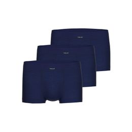 Boxershorts Ammann "Boxershort Jeans Retro Short 3P 3er Pack", Herren, Gr. M, blau (dunkelblau), Obermaterial: 75% Baumwolle CO. 25% Polyester PES., Unterhosen Boxershorts