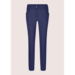 Madeleine Mode Stoffhose MADELEINE "Hose Schlanke Five-Pocket mit Stretch-Komfort", Damen, Gr. 20, K-Gr, blau (nachtblau), Obermaterial: 71% Baumwolle CO. 26% Modal CMD. 3% Elasthan EL., Hosen Stoffhose