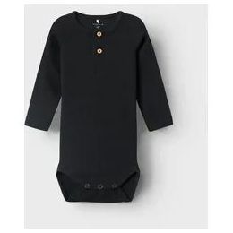 Langarmbody name it "NBMKAB LS BODY NOOS", Jungen, Gr. 92, N-Gr, schwarz, Feinripp, Obermaterial: 57% Baumwolle, 38% Modal, 5% Elasthan, unifarben, regular fit, Rundhals, Bodys