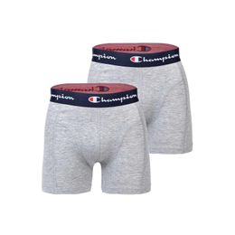 Boxershorts Champion "Boxershort 2er Pack", Herren, Gr. S, grau (hellgrau meliert), Obermaterial: 95% Baumwolle CO. 5% Elasthan EL., Unterhosen Boxershorts