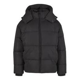 Winterjacke Urban Classics "Urban Classics Puffer Jacket With Flap Hood", Herren, Gr. 4XL, schwarz, 100% Polyester, mehrfarbig, normal, ohne Ausschnitt, Jacken Winterjacke