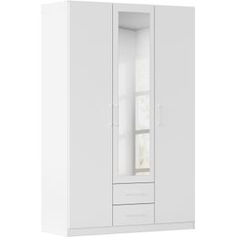 Kleiderschrank Rauch "Schrank Garderobe Ankleide GAMMA Breiten 91/136/181/226/271/315/360 cm", alpinwei&szlig;, griffe wei&szlig;, B:136cm H:210cm T:54cm, Holzwerkstoff, Schr&auml;nke, Kleiderschrank, verschiedene Griff-Varianten, mit Spiegel TOPSELLER MADE IN GERMANY