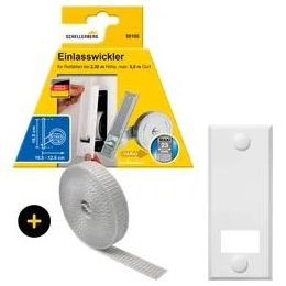 Einlass-Gurtwickler Schellenberg "Unterputz, inkl. Abdeckplatte wei&szlig; und Rollladengurt in grau oder wei&szlig;", grau, 1 Stk., Gurtwickler, 10,5 cm Lochabstand f&uuml;r das Rollladensystem Maxi