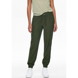 Jogger Pants Only "ONLKELDA-EMERY MW PULL-UP PANTS", Damen, Gr. 38, L&auml;nge 30, grape leaf, Web, Obermaterial: 92% Viskose, 8% Polyester, normal, Hosen Jogger Pants
