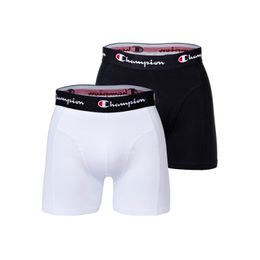 Boxershorts Champion "Boxershort 2er Pack", Herren, Gr. M, bunt (wei&szlig;, schwarz), Obermaterial: 95% Baumwolle CO. 5% Elasthan EL., Unterhosen Boxershorts