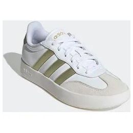 Sneaker Adidas SPORTSWEAR "BARREDA", Damen, Gr. 38, wei&szlig; (cloud wei&szlig;, gold metallic, aluminium), Leder, Synthetik, Schuhe Sneaker, inspiriert vom Design des Adidas handball spezial