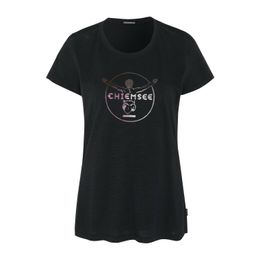 T-Shirt Chiemsee "T-Shirt Taormina 1er Pack", Damen, Gr. XS, schwarz, Obermaterial: 100% Baumwolle CO., Shirts T-Shirt