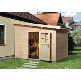 Gartenhaus Weka "260 Gr.1", beige (naturbelassen), ohne Fu&szlig;boden, ohne Dacheindeckung, Massivholz, Gartenh&auml;user, Gartenhaus