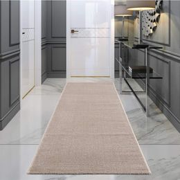 Teppich Carpet City "Frise&eacute;-Teppich FANCY900", beige, B:80cm H:12mm L:150cm, Polypropylen, Teppiche, Teppich, L&auml;ufer, Kurzflor, Einfarbig, 3D-Optik, Streifen Look, Wohnzimmer