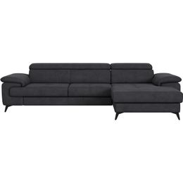Ecksofa COTTA "Astra L-Form, B: 300 cm", lava, B:300cm T:169cm, 100% Polyester (PES), Sofas, Ecksofa, mit Kopfteilverstellung, optional Bettfunktion & Bettkasten