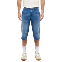 Shorts Mustang "Herren Style Fremont Shorts", Damen, Gr. 44, 603 mittelblau, Denim/Jeans, 99% Baumwolle, 1% Elasthan, unifarben, straight fit, Hosen Shorts