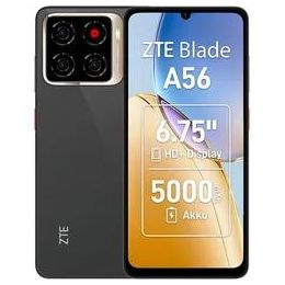 ZTE Smartphone "Blade A56", Energieeffizienz: A (A-G), schwarz (celestial schwarz), 64 GB, Mobiltelefone
