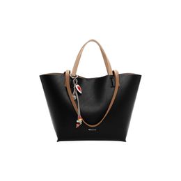Shopper Tamaris "Shopper TAS Keshia", Damen, Gr. B/H/T: 48cm x 30cm x 12cm 0, schwarz (schwarz 100), Polyurethan, Taschen Shopper