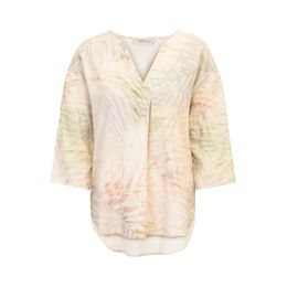 Klassische Bluse Cartoon "Leinenbluse mit V-Ausschnitt", Damen, Gr. 34, bunt (cream, apricot), Obermaterial: 55% Leinen LI. 45% Viskose CV., Blusen Klassische Bluse