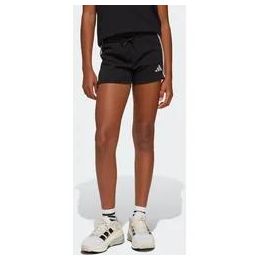 Shorts Adidas SPORTSWEAR "ESSENTIALS KIDS", M&auml;dchen, Gr. 128, N-Gr, schwarz-wei&szlig; (schwarz, wei&szlig;,), Obermaterial: 55% Baumwolle, 36% Polyester, 9% Viskose, Hosen Shorts, f&uuml;r Kinder und Teens, sportlicher Look mit 3-Streifen