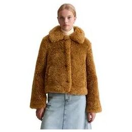 Marc O'Polo Outdoorjacke MARC O'POLO DENIM "aus weichem Curly-Pl&uuml;sch", Damen, Gr. XXL, braun (true braun), Obermaterial: 100% Polyester. Futter: 100% Baumwolle, unifarben, regular fit, normaler Saum, Jacken Outdoorjacke