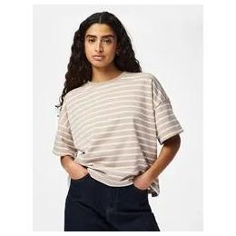 Sweatshirt Pieces "PCCHILLI SUMMER 2/4 SWEAT STRIPE NOOS BC", Damen, Gr. S (36), crockery stripes:cloud dancer, Sweatware, Obermaterial: 50% Baumwolle, 50% Polyester, gestreift, loose fit normal, Rundhals, Sweatshirts Sweatshirt