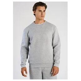 Sweatshirt LINDBERGH "Sweatshirt Relaxed Fit", Herren, Gr. S, grau mel, Obermaterial: 60% Baumwolle, 40% Polyester, l&auml;ssig geschnitten, Sweatshirts Sweatshirt