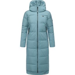 Wintermantel Ragwear "Wintermantel Patrise", Damen, Gr. S, blau (stone blau25), Obermaterial: 100% Polyester PES. Obermaterial: Futter: 100% Polyester PES. 100% Polyester PES., M&auml;ntel Wintermantel