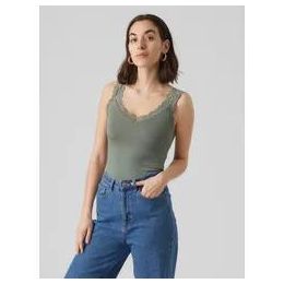 V&eacute;ro Moda Spitzentop VERO MODA "VMROSA SL TOP JRS NOOS", Damen, Gr. XL, gr&uuml;n (laurel wreath), Jersey, Obermaterial: 95% Viskose, 5% Elasthan, unifarben, figurbetont normal, V-Ausschnitt, Tops Spitzentop, Viskosemischung