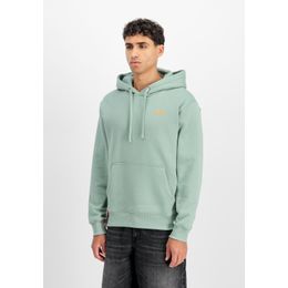 Hoodie Alpha Industries "Basic Hoodie SL", Herren, Gr. M, frost gr&uuml;n, Obermaterial: 80% Baumwolle, 20% Polyester, regular fit, Sweatshirts Hoodie